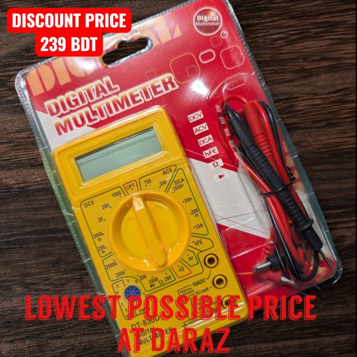 DT830D Yellow Color Digital Multimeter (Battery Included) | Daraz.com.bd