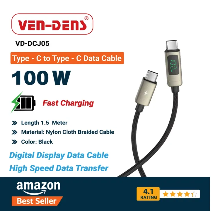 VEN DENS Fast Charging Premium Quality High Speed Data Cable 100W Type ...