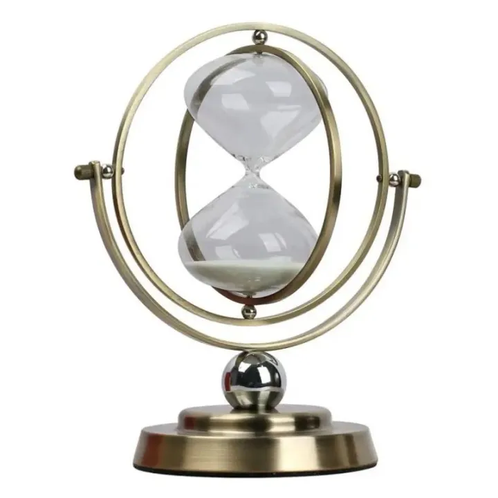 European Retro Globe Hourglass Metal Hourglass 30/60 Minute Time ...