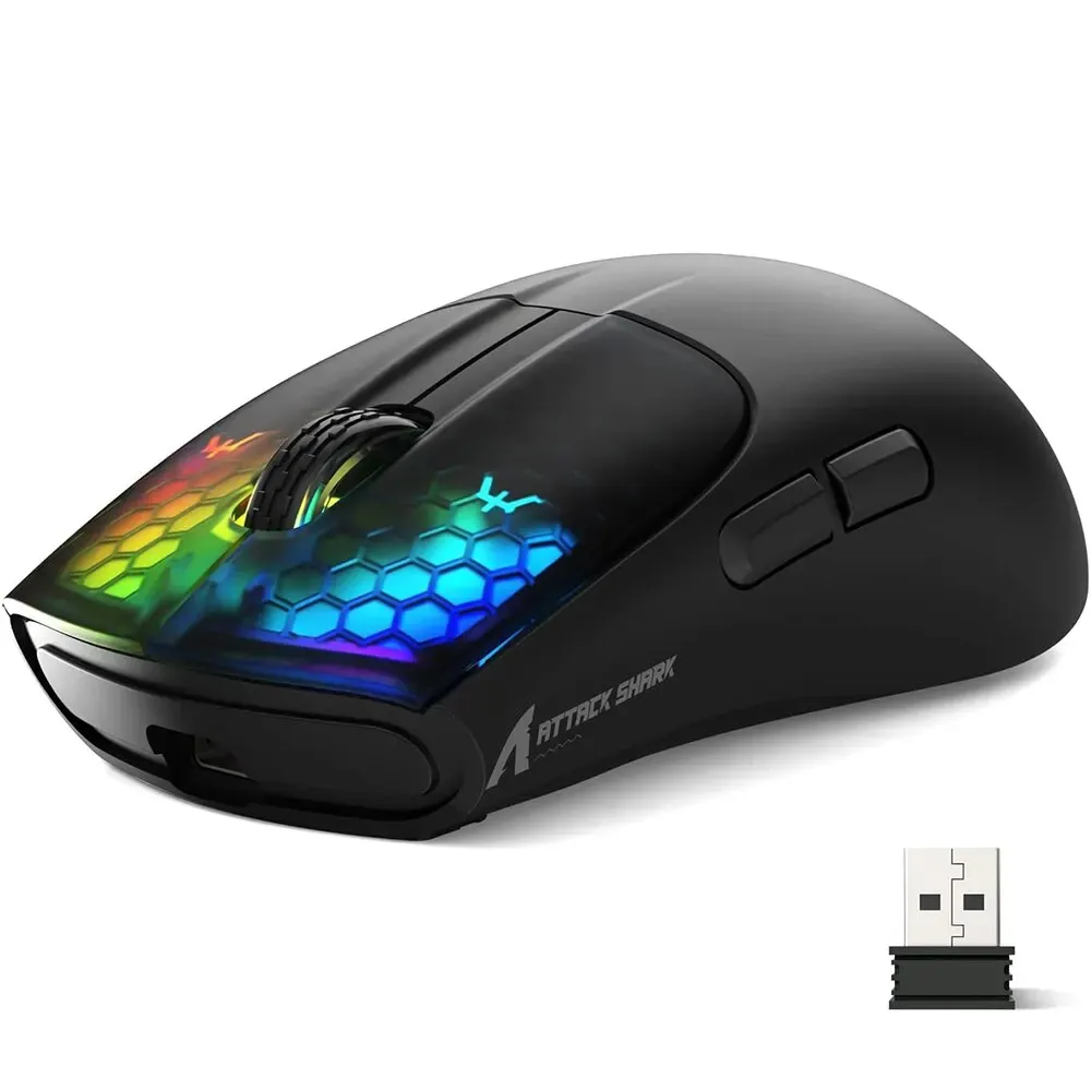 ATTACK SHARK X5 49g wireless Gaming Mouse,Bluetooth Tri-mode,PixArt ...