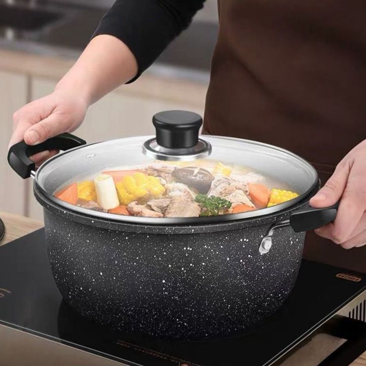 Universal Maifan Stone Soup Pot Non-stick with Lid Kitchen Cooking ...