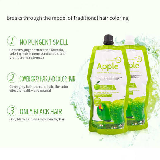 Apple Hair Color Cream Chemical free Original Gray Coverage Hair Dye ...