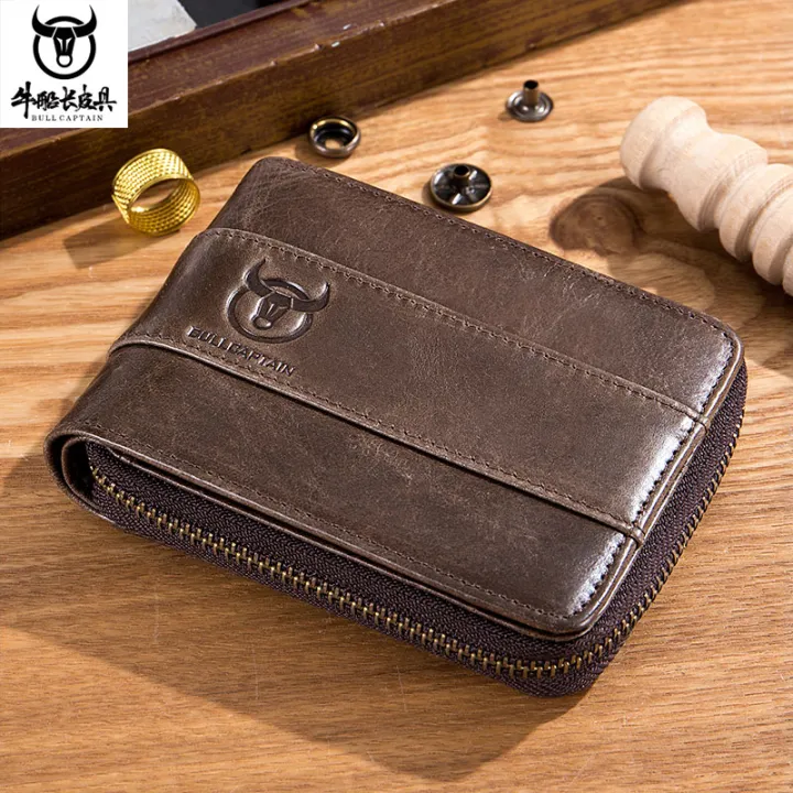 BULLCAPTAIN New Arrival Male RFID leather wallet Men Wallet Cowhide ...
