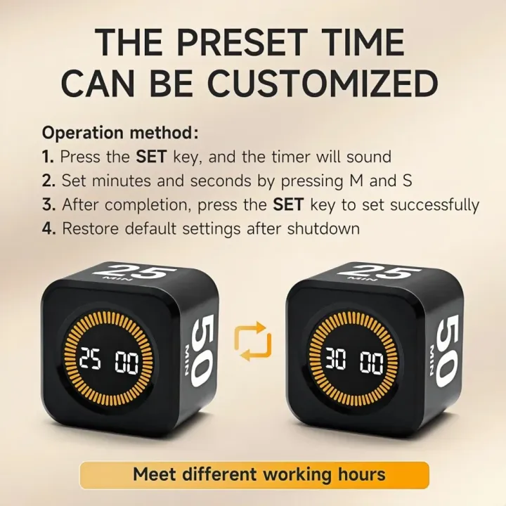 Gravity Sensor Cube Timer, Visual Flip Digital Countdown Clock for ...