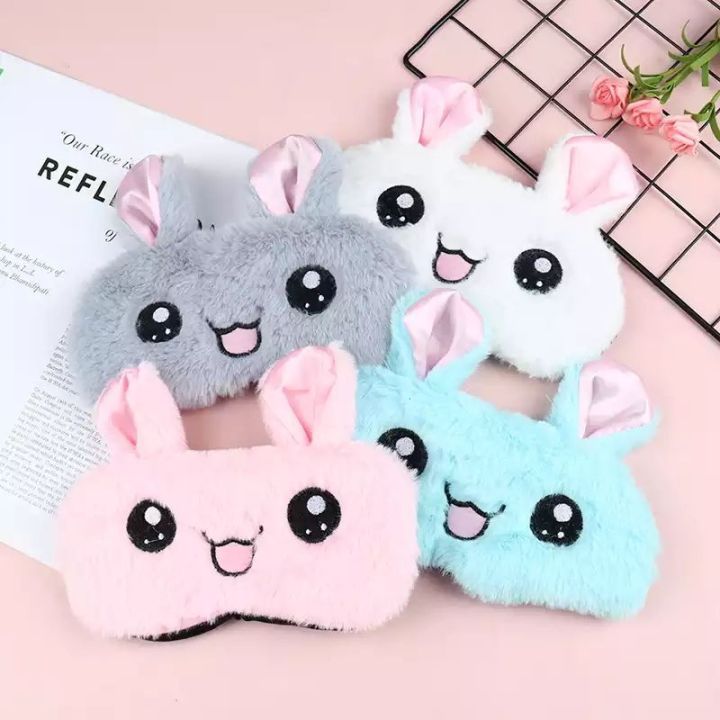 1Pcs Cartoon Plush Sleeping Mask Cover Cute Rabbit Bear Eye Cover Sleep ...