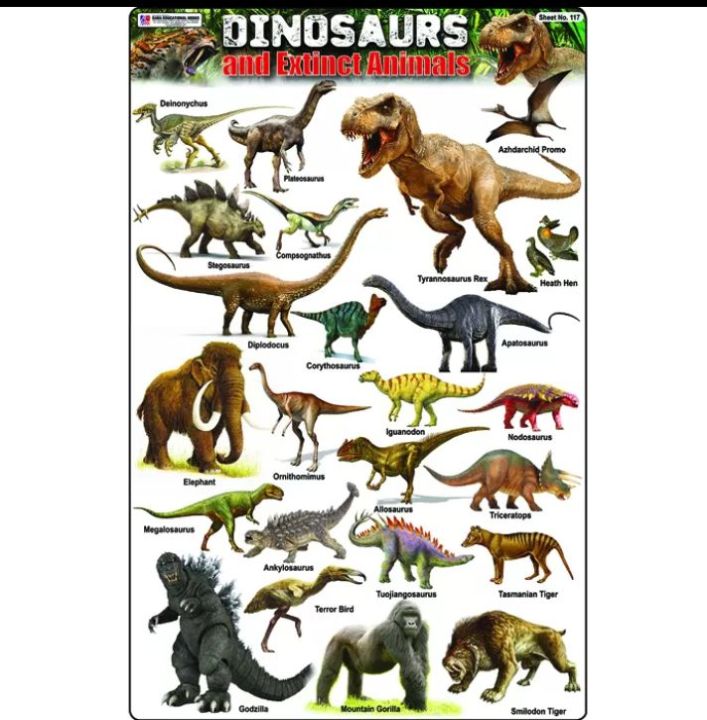 Sticker sheet Dinosaurs and extinct animals | Daraz.pk