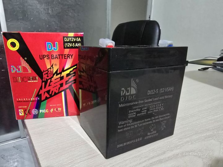 DJDC 12V 5Ah Battery / 12 Volt Battery Lead Acid/Dry Cell Battery For ...