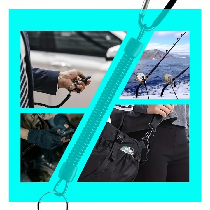 Spring Coil Keychains,Retractable Wrist Strap Safety Rope,8.46" To 47 ...