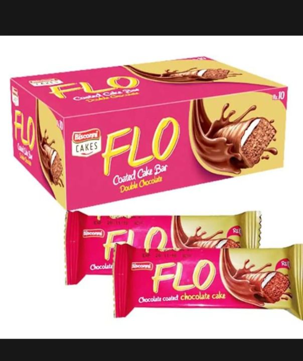 Bisconni FLO chocolate coated cake bar Double Chocolate 1 box in 24 pcs ...