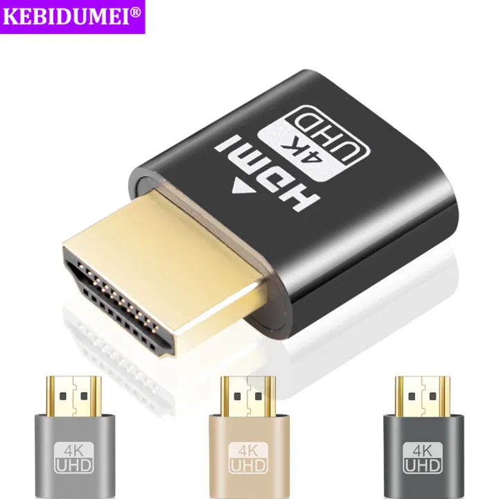 4K HDMI Virtual Display Adapter DP DVI VGA Display Emulator Dummy Plug ...