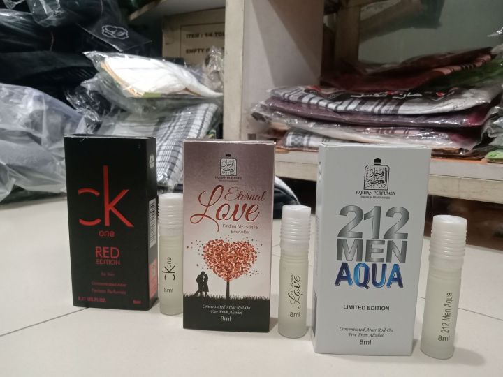 Combo offer Farhan 8ml Ck red,212 Men Aqua,Iterral Love Attar Rollon ...