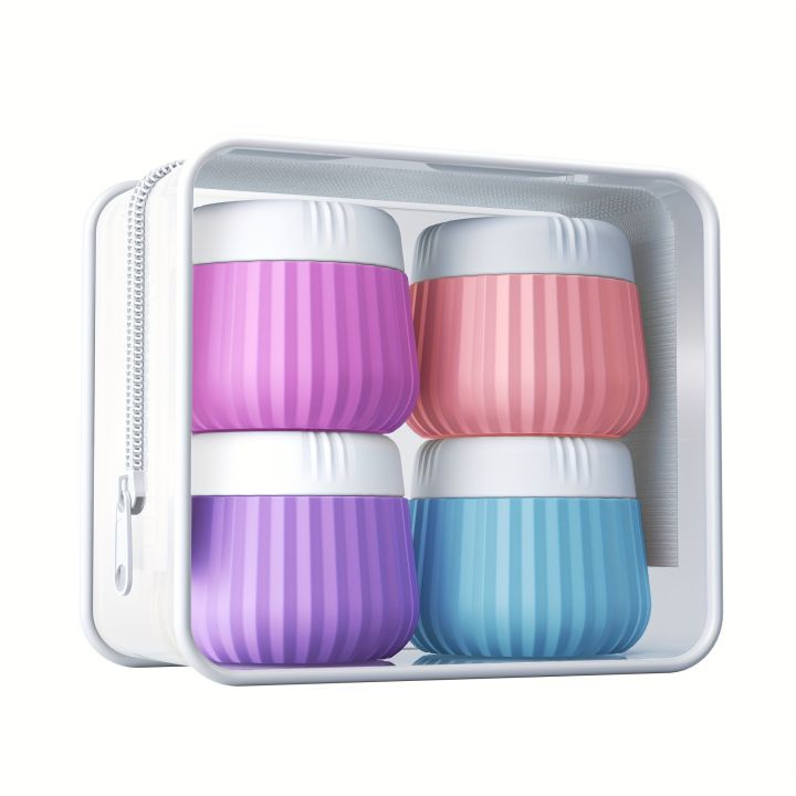Toiletry travel container, silicone cream jar TSA approved travel ...
