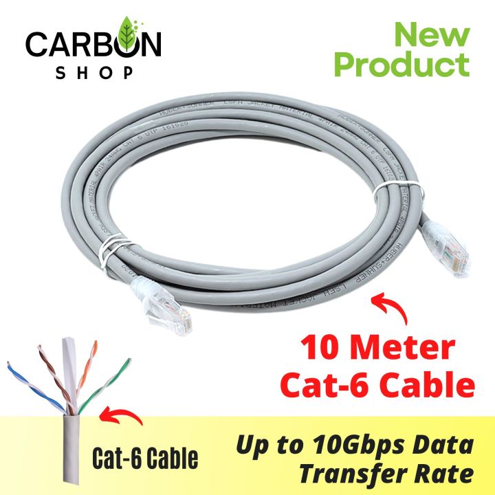 10 Meter Cat 6 Gigabit Ethernet Cable Network Patch Cord Cable LAN ...