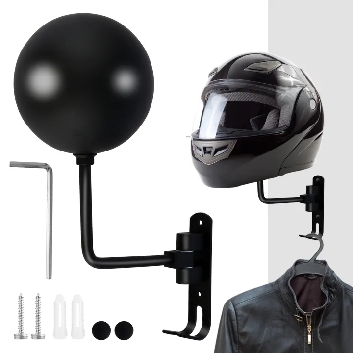 Motorcycle Helmet Rack Wall-Mount Helmet Display Holder with Hook 180 ...