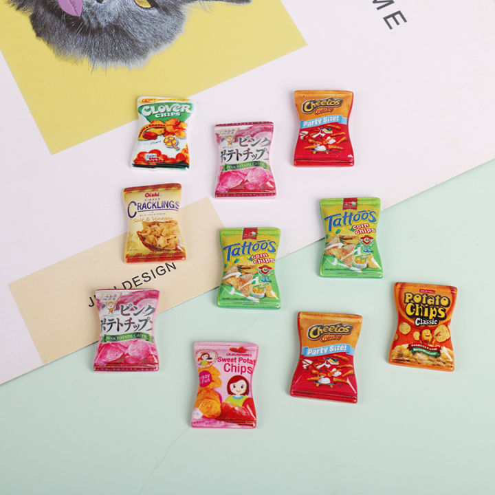 10pcs/set Dollhouse Miniature Kitchen Food Potato Chips DIY Pretend ...