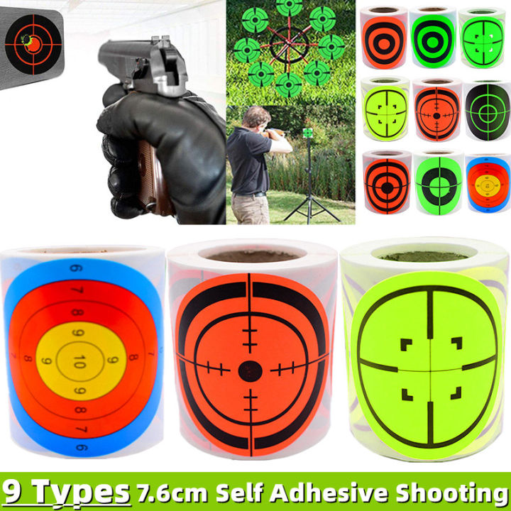 9 Types 200PCS/Roll Fluorescent Target Stickers 3inch/7.60cm Self ...