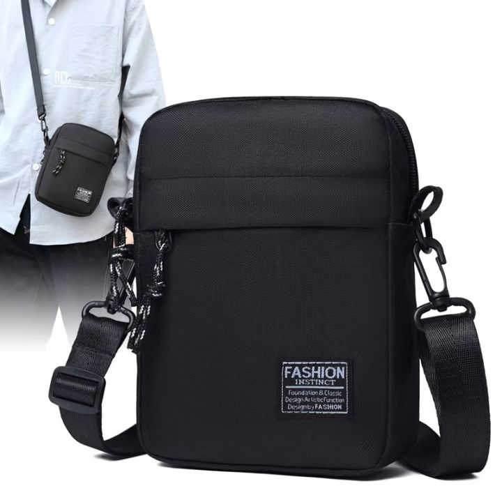 Simple Casual Mini Crossbody Bag Men's Nylon Small Shoulder Bag For Men ...