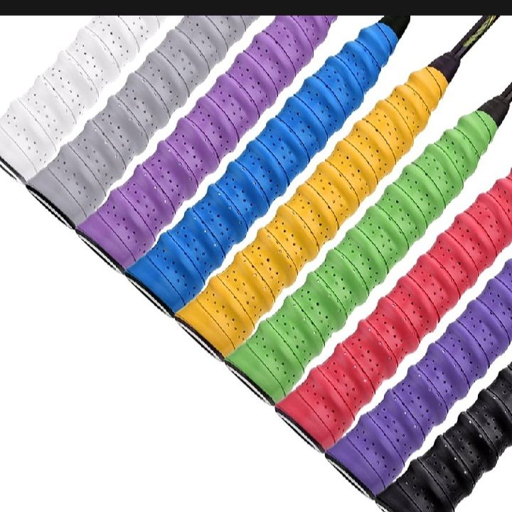 PACK OF 2 RACKET GRIP TAPE MULTICOLOURS FOR BADMINTO, TENNIS, SQUASH ...