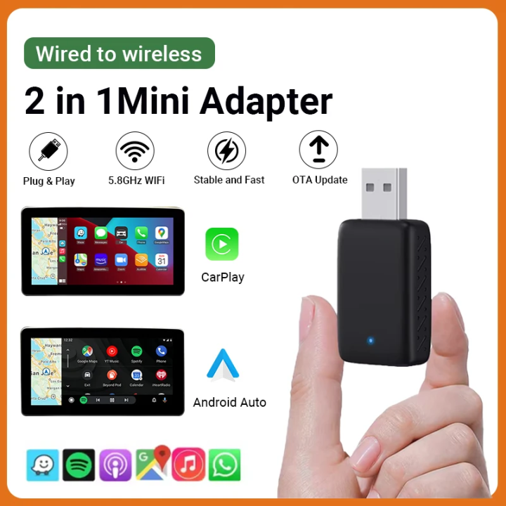 XUDA 2025 New Wireless Carplay and Android Auto 2in1 smart Mini Box ...