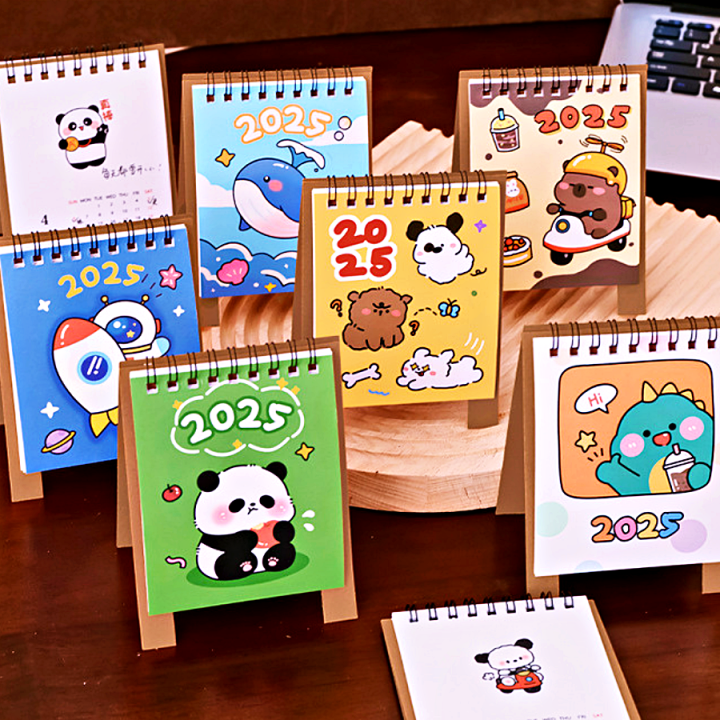 Cute calendar mini calendar desk calendar 2025 2568 cute pattern gift ...