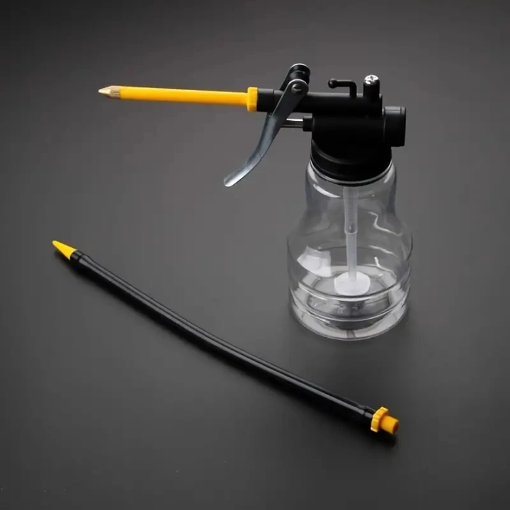 Deli Oil Can Oiler Plastic Metal High Pressure Pump Transparent Car Oil ...
