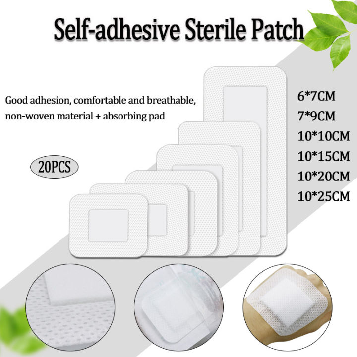 20PCS Self-adhesive Patches Large Sterile Dressing Plasters Non Woven ...