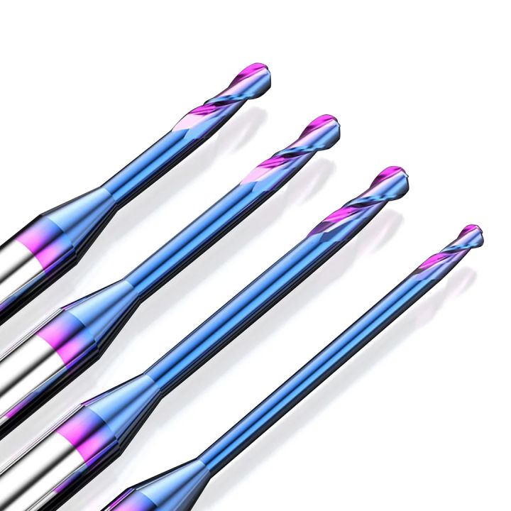 1PCS HRC55 HRC65 Carbide Long Neck Ball Nose End Mills CNC Deep Groove ...