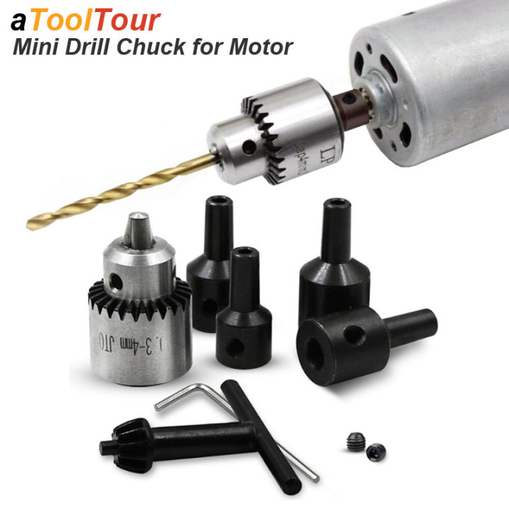 Micro Motor Drill Chuck JT0 with Key 4mm 5mm 6mm 8mm Adapter Rod Mini ...