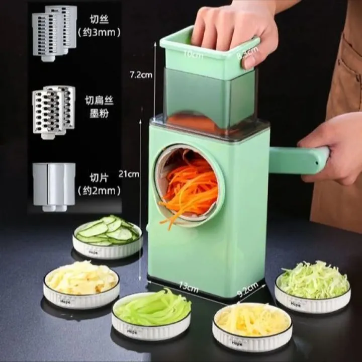Chinese Version 3 in 1 Manual Vegetable Cutter Slicer Round , Grater ...