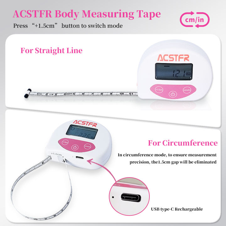 ACSTFR Digital Body Measuring Tape, Smart Tape Measure for Weight Loss ...