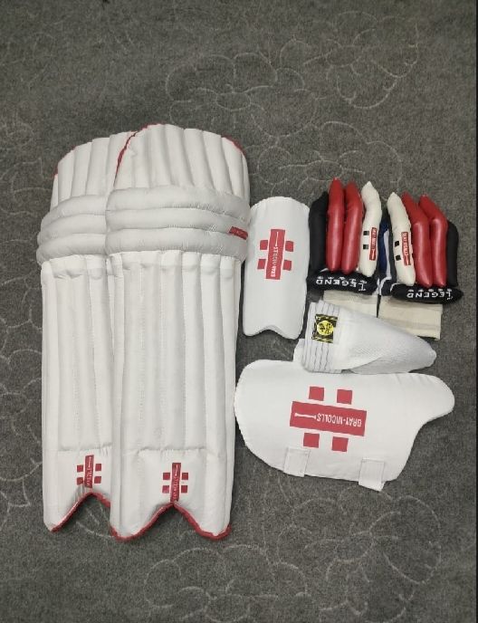 Pack of 5 (Leg Pads+Thai+Arm+Guard Suporter+Gloves) Cricket Accessories ...