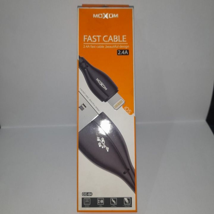 iOS cable MOXOM 2.4A Charging Cable | Daraz.lk