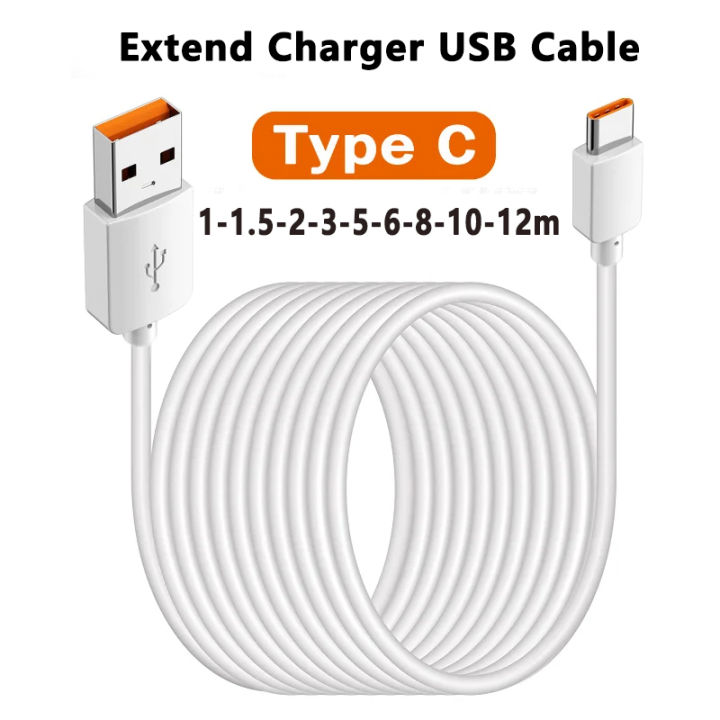 Extra Longth Fast Charging Type C Cord For Samsung Xiaomi Phones USB C ...
