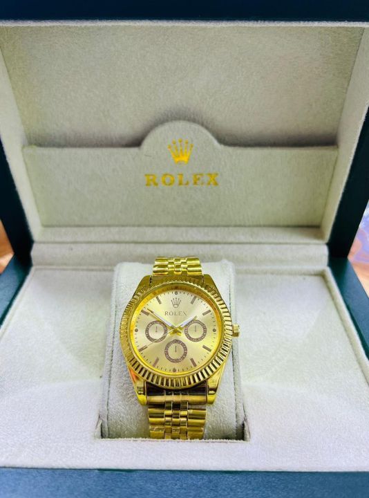 Men’s Quality, Quartz Men Watch Gold Steel Wristwatches Male Clock ...