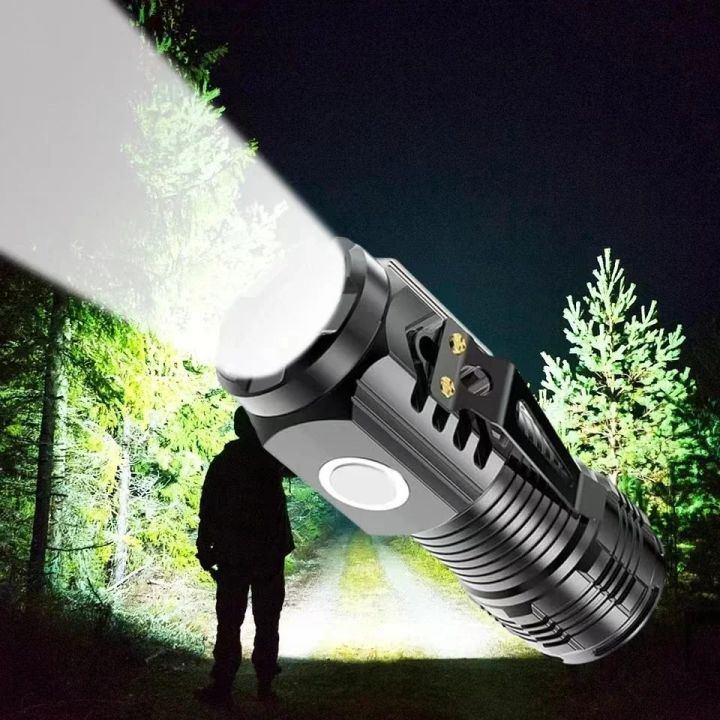 New Ultra Powerful Flashlight 3 Core LED Mini Tactical Flashlight USB ...
