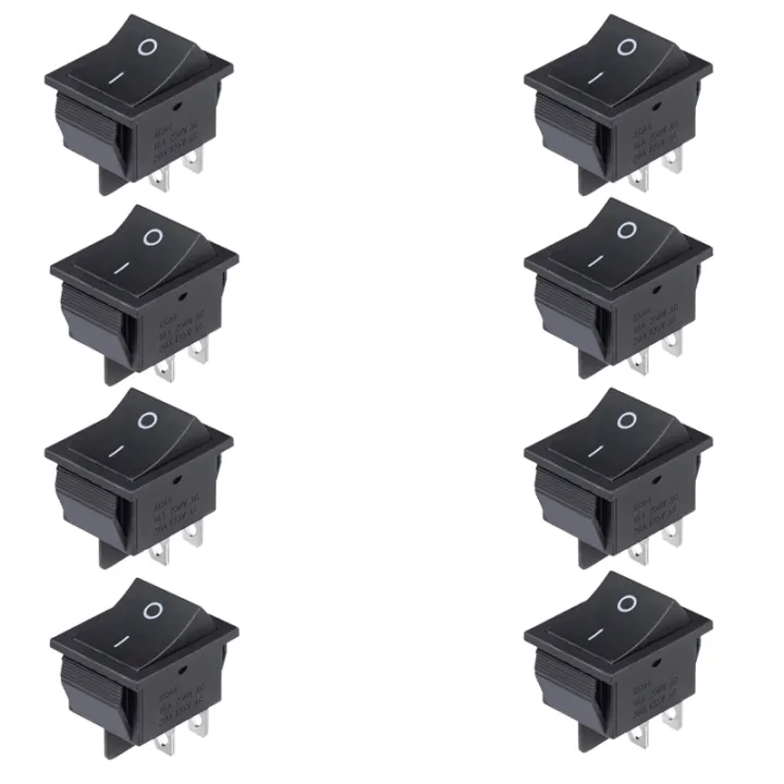 8PCS Rocker Switch DPST 40A 12V DC 4 Pin 2 Position Switch ON Off ...