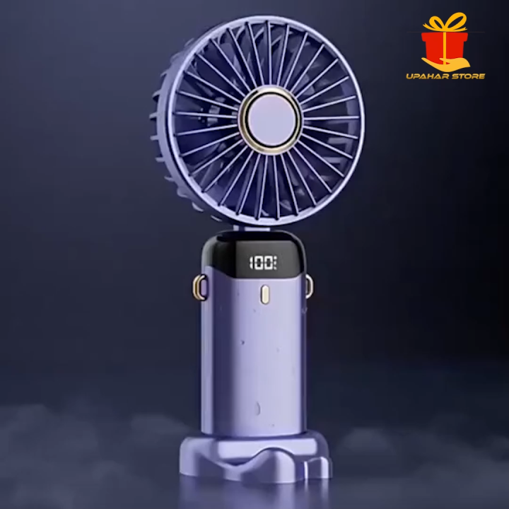 USB Mini Fan with 90° Adjustable Head, Digital Display & Essential Oil ...