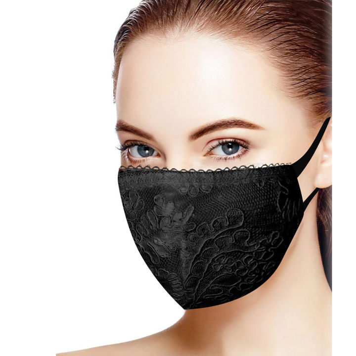 Fashion Adult Exquisite Lace Flowers Washable Reusable Mask Face Mask ...