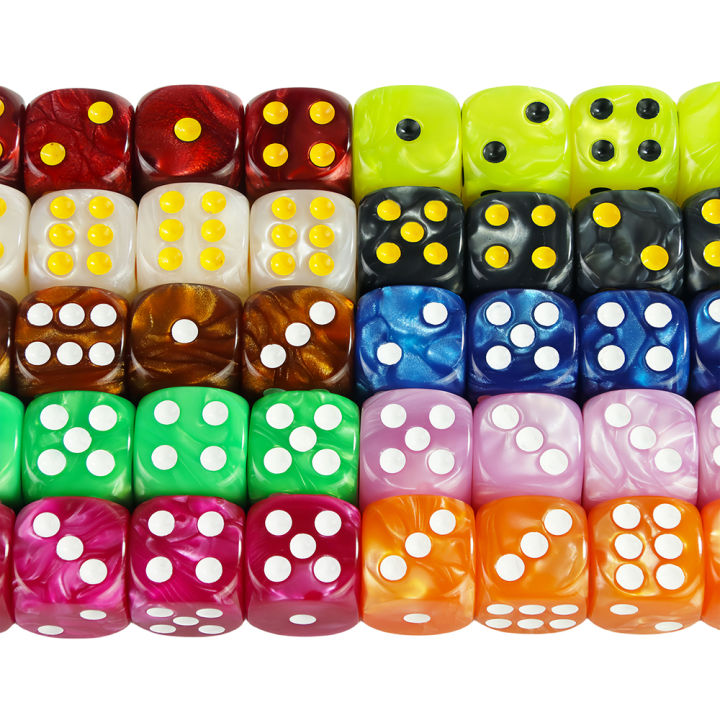 16mm Rounded Corner Dice 10pcs D6 Marble Effect Dice for DND Board Game ...