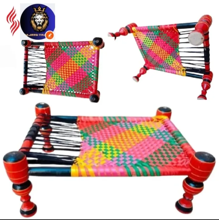 Pak Of 2 Handmade Charpai (Bed), Wooden, small Charpai style home ...