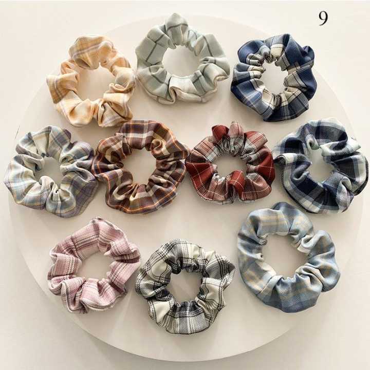 3 pcs Elegant Women ( pack of 3 random Print) Ponytail Scrunchies Hair ...