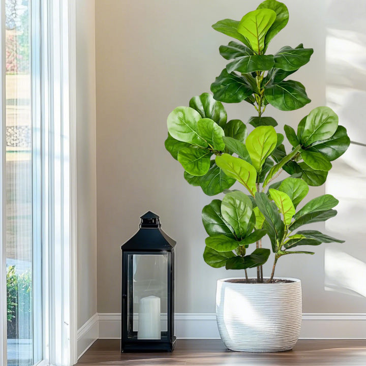 77-135cm (53.1in) Artificial Fiddle Leaf Ficus Fig Plant for Outdoor ...