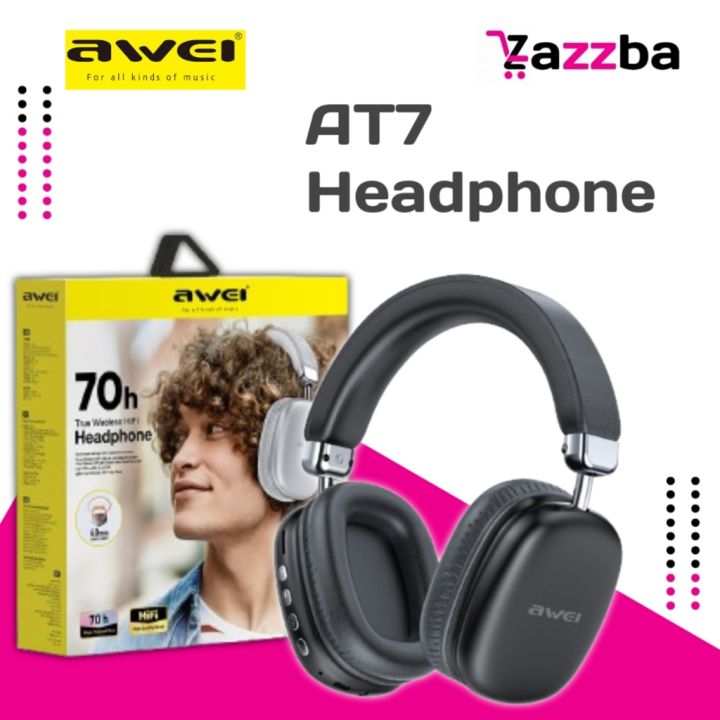 Awei AT7 Bluetooth Wireless Headphones – Bluetooth 5.4, 70H Playback ...