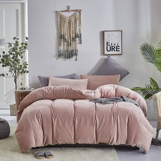 Plain dusty pink quilt / Duvet cover set | Daraz.pk