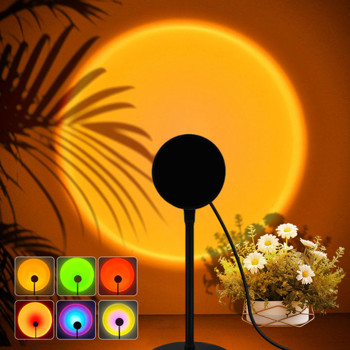 USB Sunset Lamp Sunset Projector Mood Light Living Room Bedroom Night ...