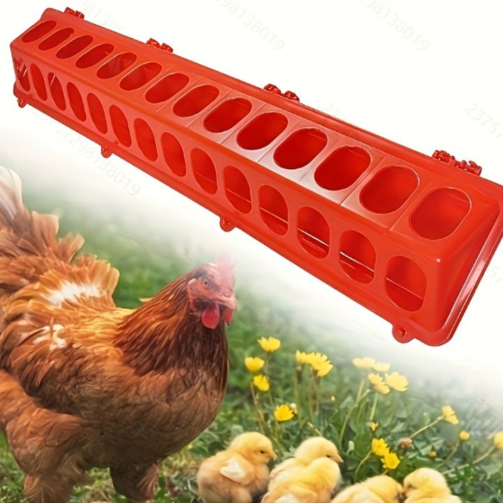 Durable plastic chicken, duck, and goose feeders and drinking basins ...