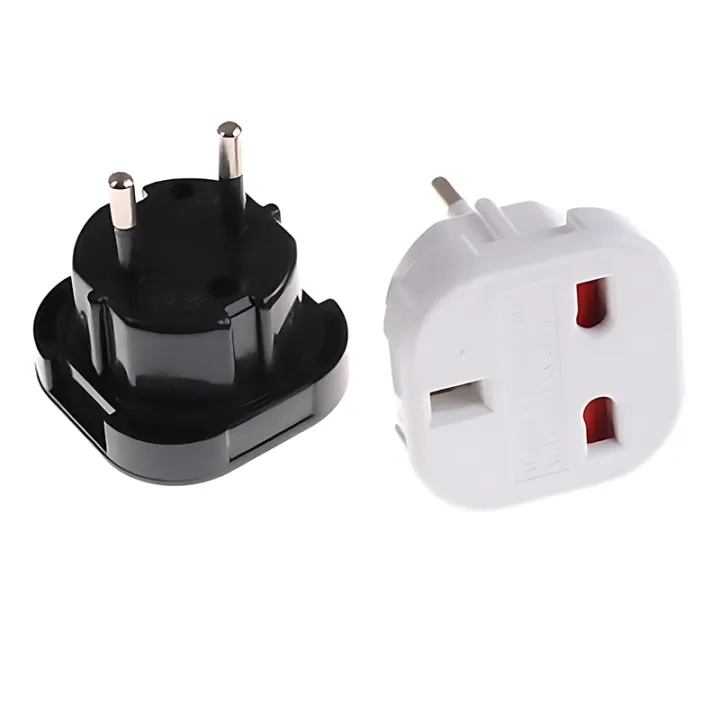 UK To EU 3PIN Plug Europe Travel Converter Adapter Plug 2pin Wall Plug ...