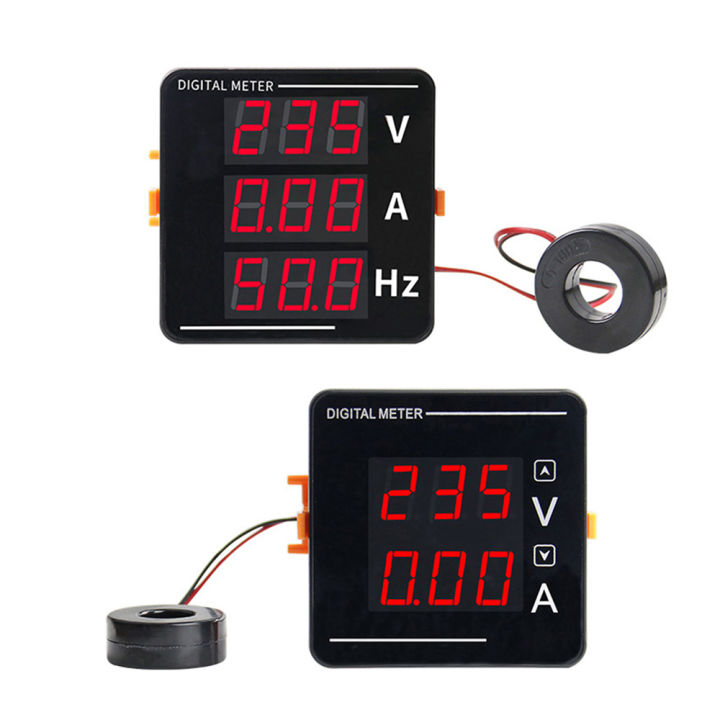 AC50-500V 3-in-1 Digital Voltmeter Ammeter Frequency Meter LED Three ...
