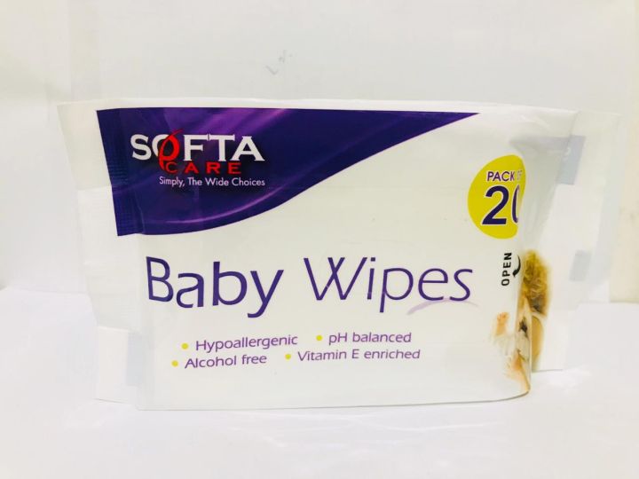 Baby Wet Wipes 20’s Pack (SoftaCare) | Daraz.lk