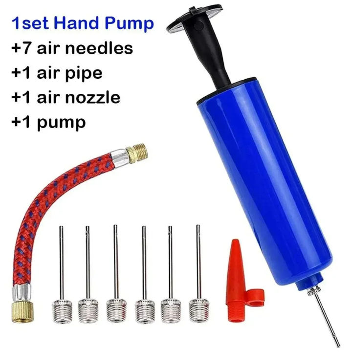 10Pcs Portable Mini Hand Air Pump Set - Inflator Kit with Needle for ...